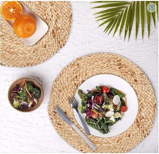 Amazon.com: Jute Hand Braided Placemats Set of 4 | 14 Inches Artistic ...