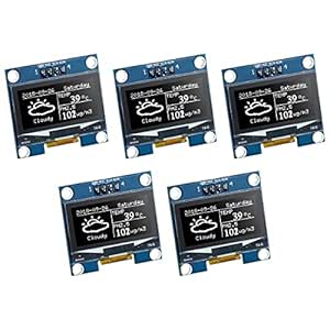 Hosyond 5 Pcs 1.3 Inch IIC I2C OLED Module Display Board 128x64 Pixel ...