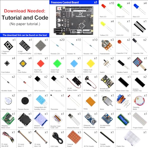 Freenove Kit de démarrage ultime avec carte V4 (compatible avec Arduino IDE), tutoriel détaillé ...