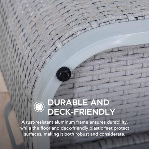 Sunjoy Rust-proof Aluminum Pool Float Storage Rack, 35-Inch Outdoor ...