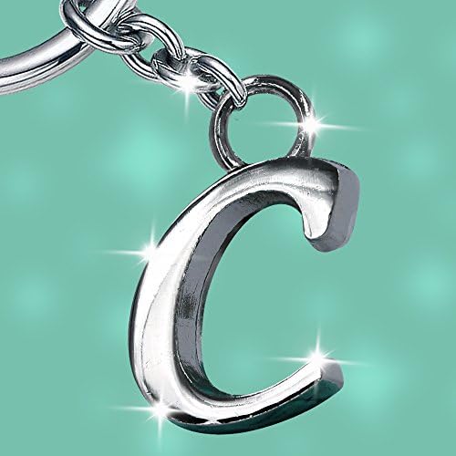 MONNEL Z-323 Letter C Keychain Thick Simple Alphabet Key Ring Creative ...
