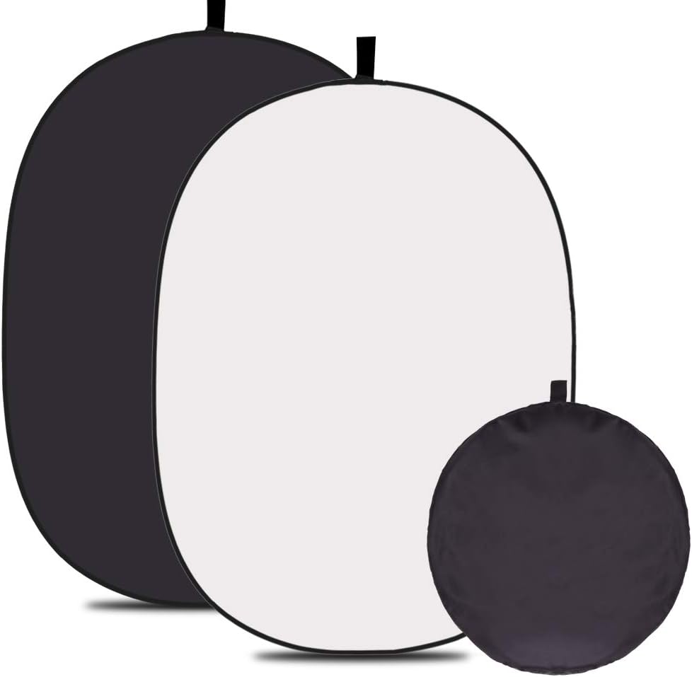 NEEWER 5x7ft/1.5x2m Chromakey Black Backdrop White Backdrop 2 in 1 ...