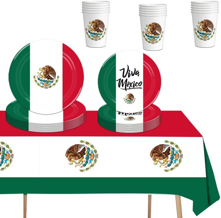 Mexican Independence Day Party Disposable Dinnerware Set,Serves 16 ...