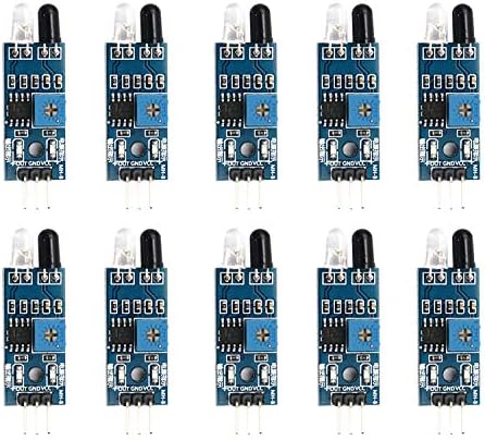 Electronic spices PACK OF 10 IR Proximity Sensor for Obstacle Sensing and Line Follower Robots ...