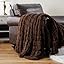 Amazon.com: BATTILO HOME Chocolate Brown Faux Fur Throw Blanket for ...