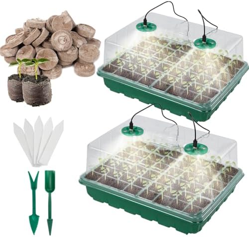 Amazon.com : Upgraded Seed-Starters Kit with Grow Lights, Germination ...