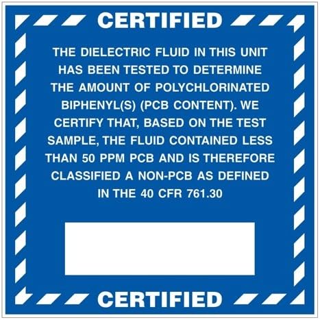 Amazon.com: Certified Non-PCB Content Industrial Labels, 6 x 6 inches ...