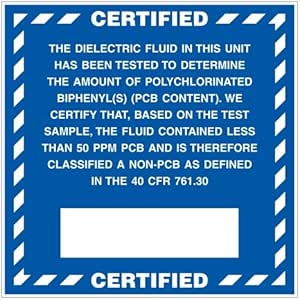 Amazon.com: Certified Non-PCB Content Industrial Labels, 6 x 6 inches ...