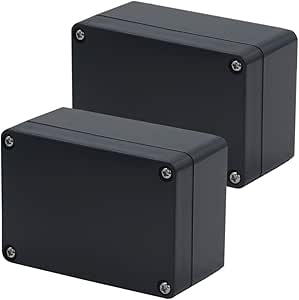 Otdorpatio 2 Pack Project Box ABS Plastic Black Electrical Boxes IP65 ...