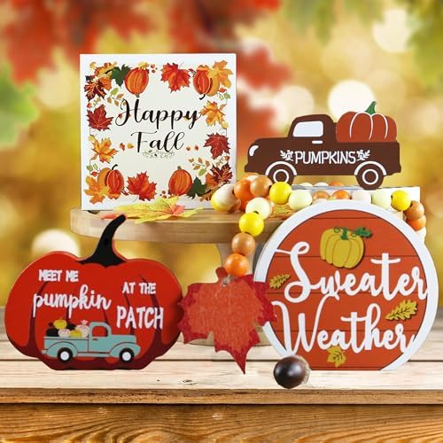 Amazon.com: Fall Decorations For Home Fall Decor Tiered Tray ...