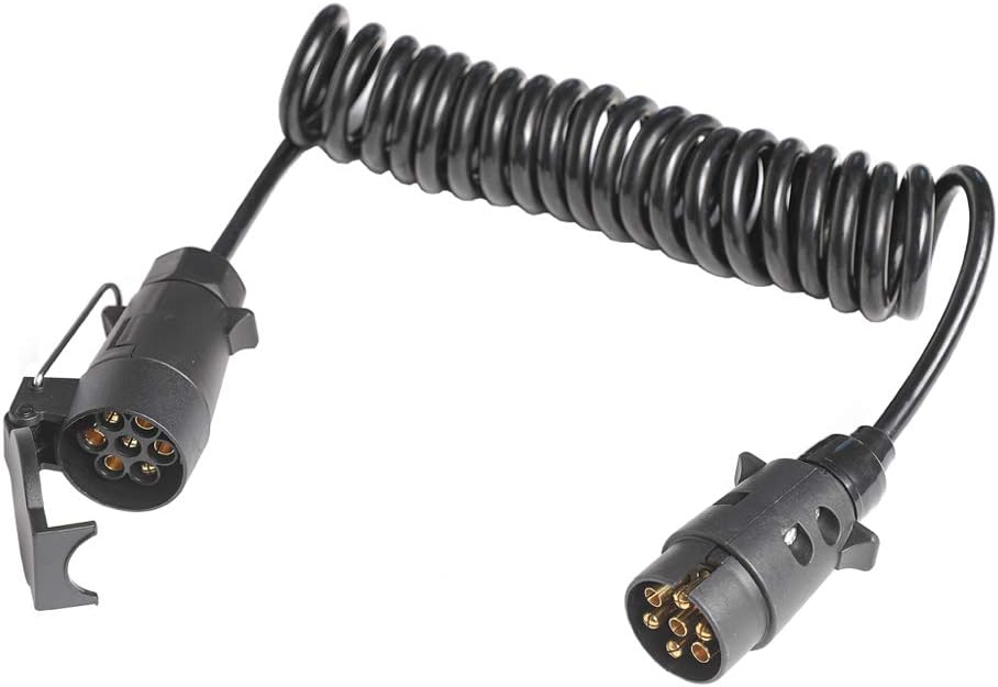 TAEUYYM 2.9m 7 Pin Trailer Extension Cable, 12V Trailer Spiral ...