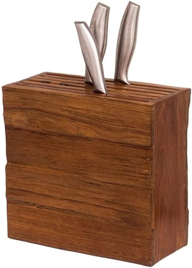 Space Saver Knife Block Retro Wood Knife Holder Knife Block Large ...