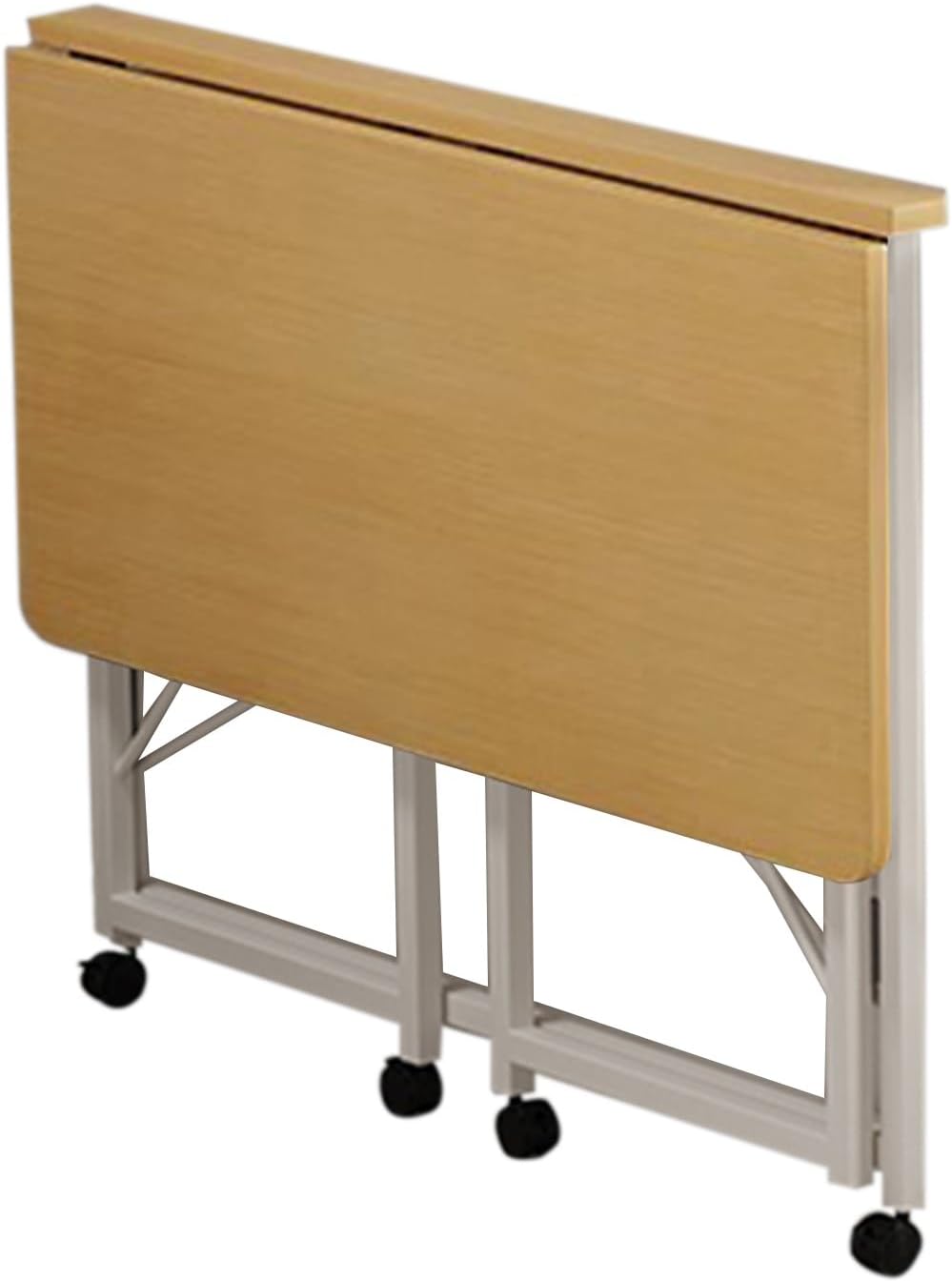 Amazon.com: Yclty Folding Desk W/ 4 Wheels, Foldable Drop Leaf Laptop ...