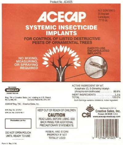 Amazon.com : Acecap 25-Pack Systemic Insecticide Tree Implants for ...