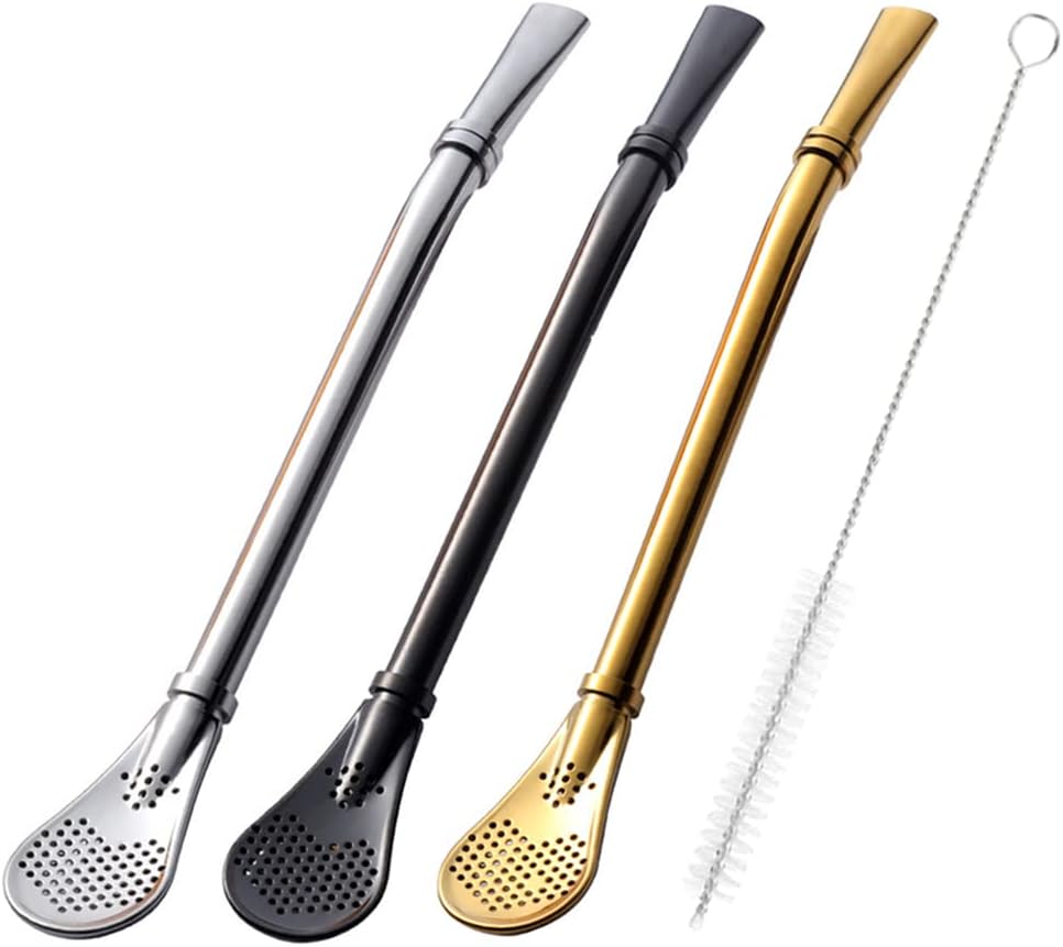 Amazon.com: Bombilla Yerba Mate Straws, 3 Pack Reusable Colorful Tea ...