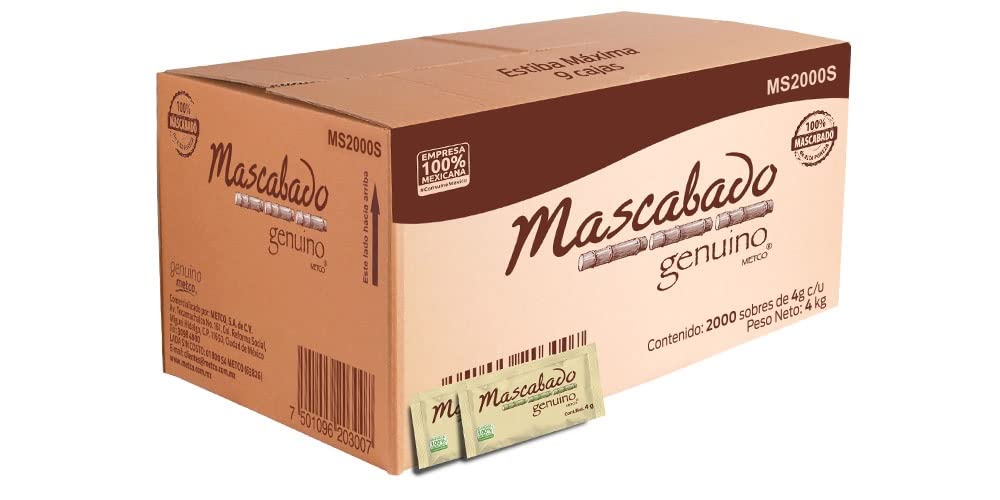 Genuino Metco, Azúcar Mascabado 2000 Sobres, 4 Gramos : Amazon.com.mx ...
