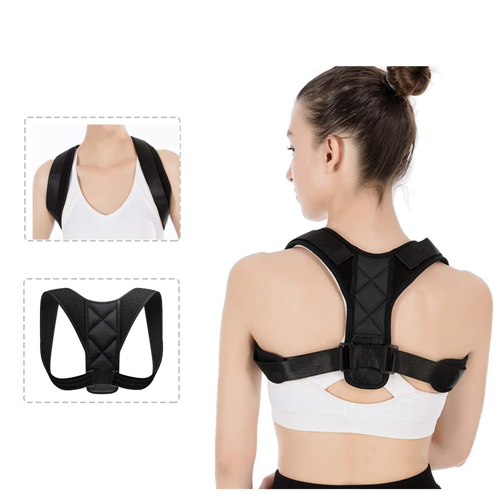Amazon.com: Back Brace with Fully Adjustable Straps Posture Corrector ...