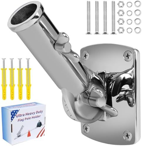 Amazon.com : 316 Stainless Steel Flag Pole Holder, Marine Grade Ultra ...