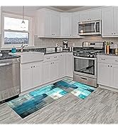 Amazon.com: Rugs for Kitchen Floor,TOMWISH Abstract Area Rug Turquoise ...