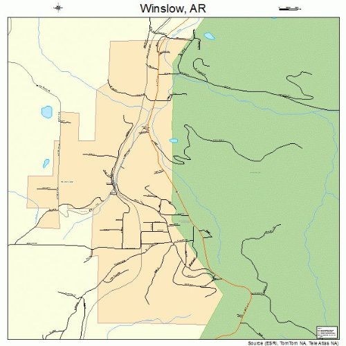 Large Street & Road Map of Winslow, Arkansas AR - Printed poster size ...