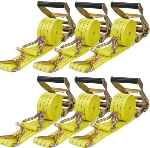 Amazon.com: 4 Pack 2 Inch Ratchet Straps Heavy Duty 20ft Tie Down ...
