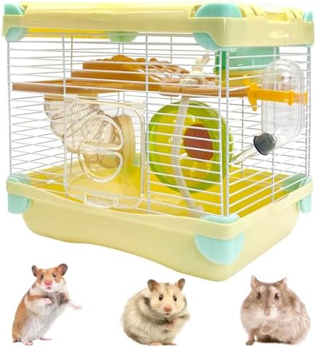 Amazon.com : Zhengmy 9 Pcs Hamster Starter Kit, Hamster Cage with ...