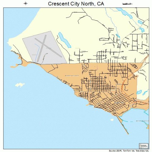 Large Street & Road Map of Crescent City North, California CA - Printed ...