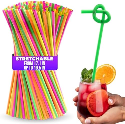 200 Pcs Extra Long Straws Disposable - 17 Inch Drinking Straws ...