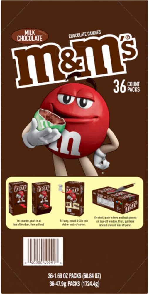 Amazon.com: M&M'S Milk Chocolate MINIS Size Candy 1.77-Ounce Tube 24 ...