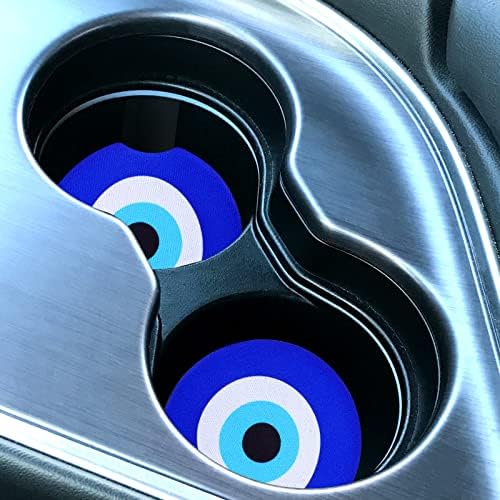 Amazon.com: Giantree Car Cup Coaster, 2 Pack Blue Evil Eye Car ...