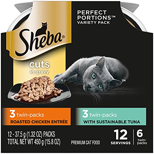 SHEBA PERFECT PORTIONS Cuts in Gravy Wet Cat Food Trays (12 Count, 24 ...