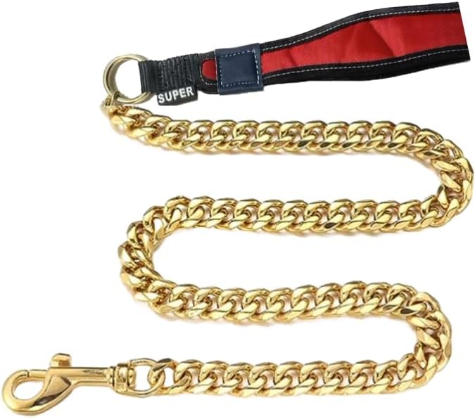 SUPER CHAIN Leash Chew Proof Strong Hook with Soft Padded Handle ...