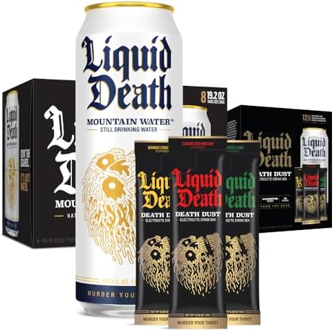 Amazon.com: Liquid Death Still Mountain Water, 19.2 oz Cans (8-Pack ...