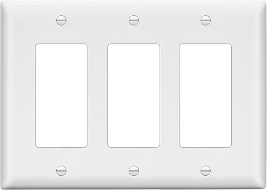 LIDER Matte Finish Triple Decorator Switch Cover, Three Gang Outlet ...