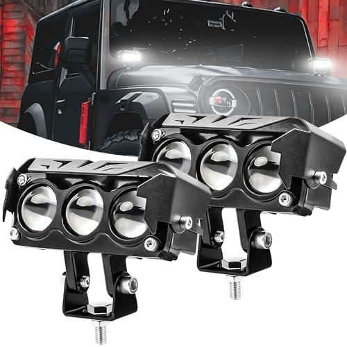 Carzex 3 Eye Led Mini Drive Fog Light Projector Light with White/Yellow ...