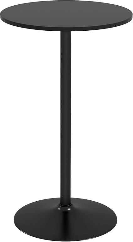 HOMCOM Round Bar Table, High Kitchen Table with Painted Top and Steel ...