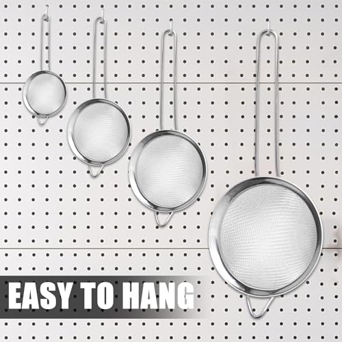 4 Piece Sifter Set with 4 Hooks, Stainless Steel Sieve, Kitchen ...