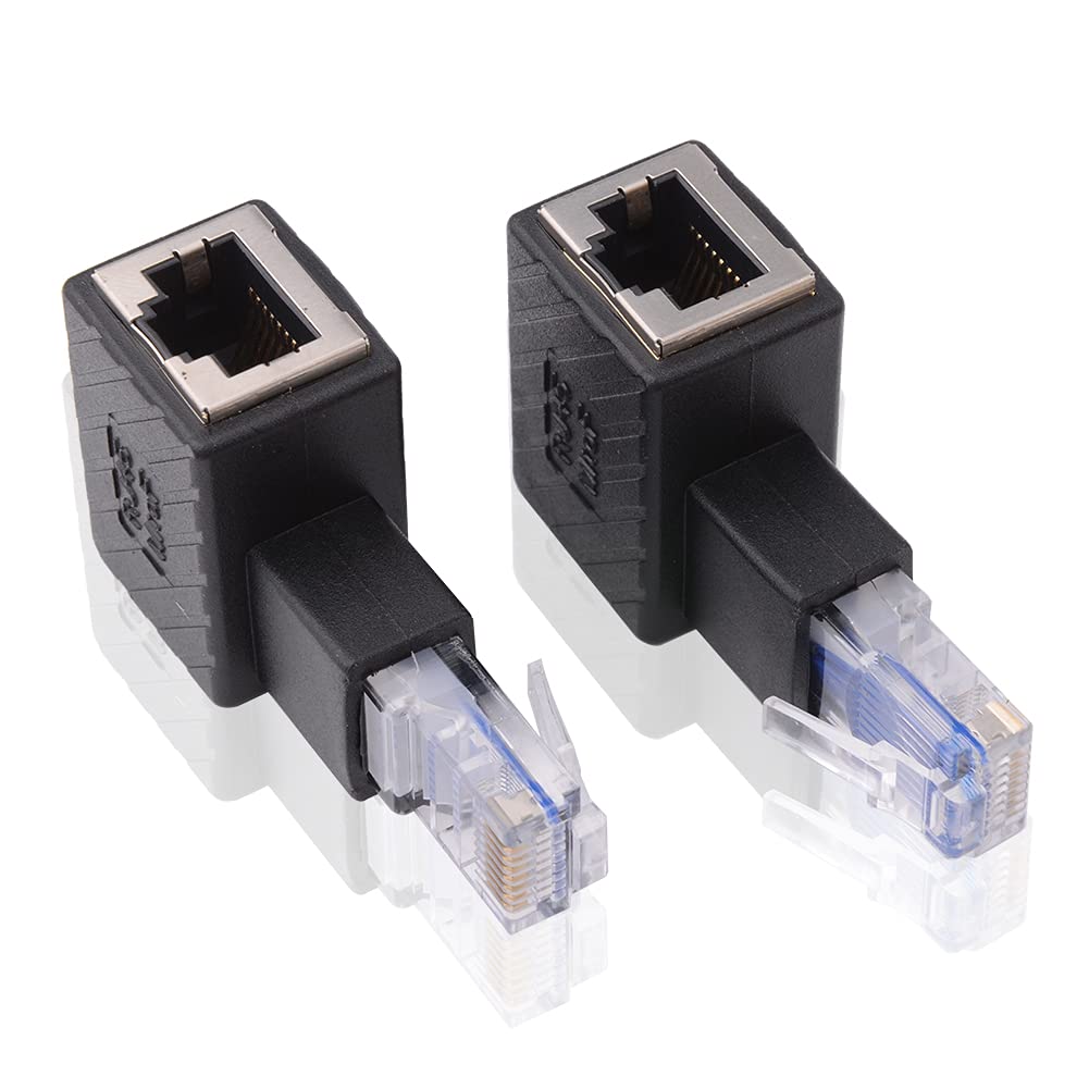 iYueMps RJ45 Ethernet Adapter, 2Pack Cat5 Cat5e Cat6 RJ45 Male to ...