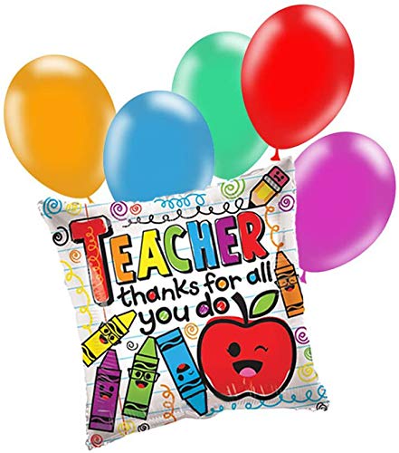 Amazon.com: Teacher Appreciation Colorful Balloon Bundle - Set of 6 ...