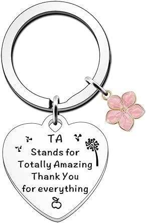 JETTOP TA Gifts for Women Teaching Assistant Gifts Keyring Ta Stands ...