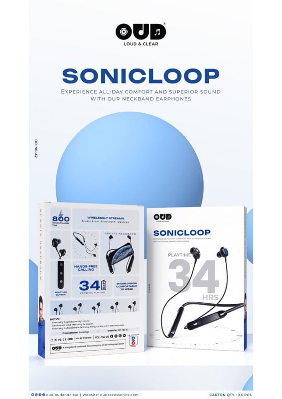 OUD Loud & Clear SONICLOOP Series Wireless | Neckband | 30 Hours Talk ...