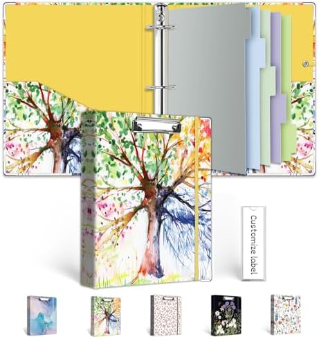 Amazon.com : Mini 3 Ring Binder 1 Inch for 5.5"x8.5" Paper, Small Three ...