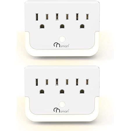Outlet Extender with Night Light, 2-Pack Multi Plug Outlet, 3-Plug ...