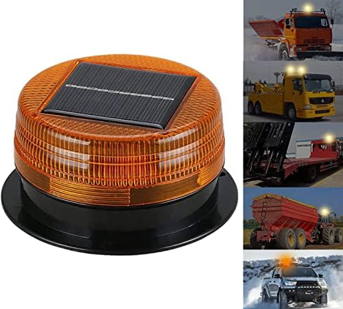 Amber Solar LED Beacon Light Emergency Warning Strobe Light with ...