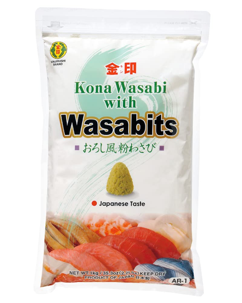 Amazon.com : Kinjirushi Wasabits Japanese Wasabi Powder 1 kg - 2.2 lbs ...