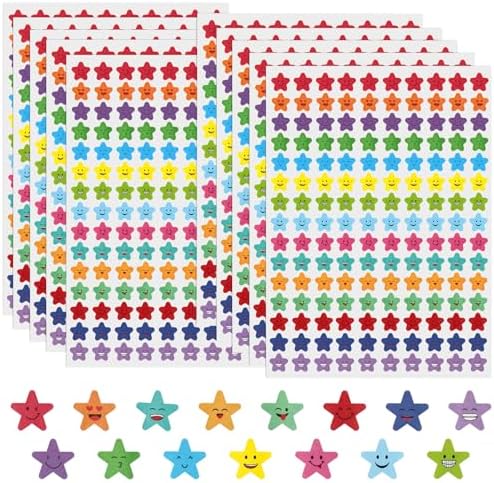 Amazon.com : Decorably Mini Star Rewards Stickers for Kids - 9,360 ...