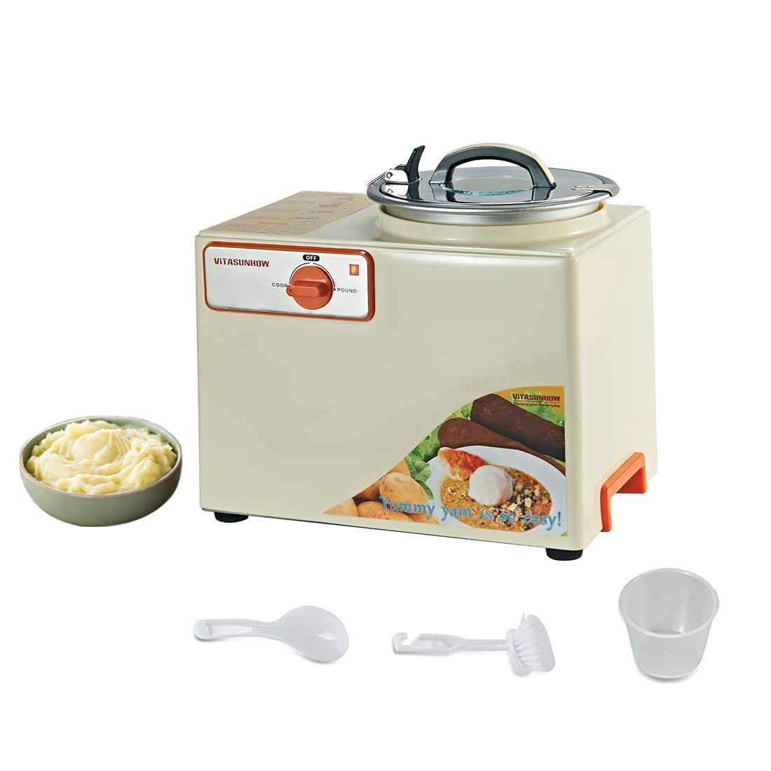 VITASUNHOW Yam Pounder Machine Potato Cassava Puree Baby Food Mixer ...