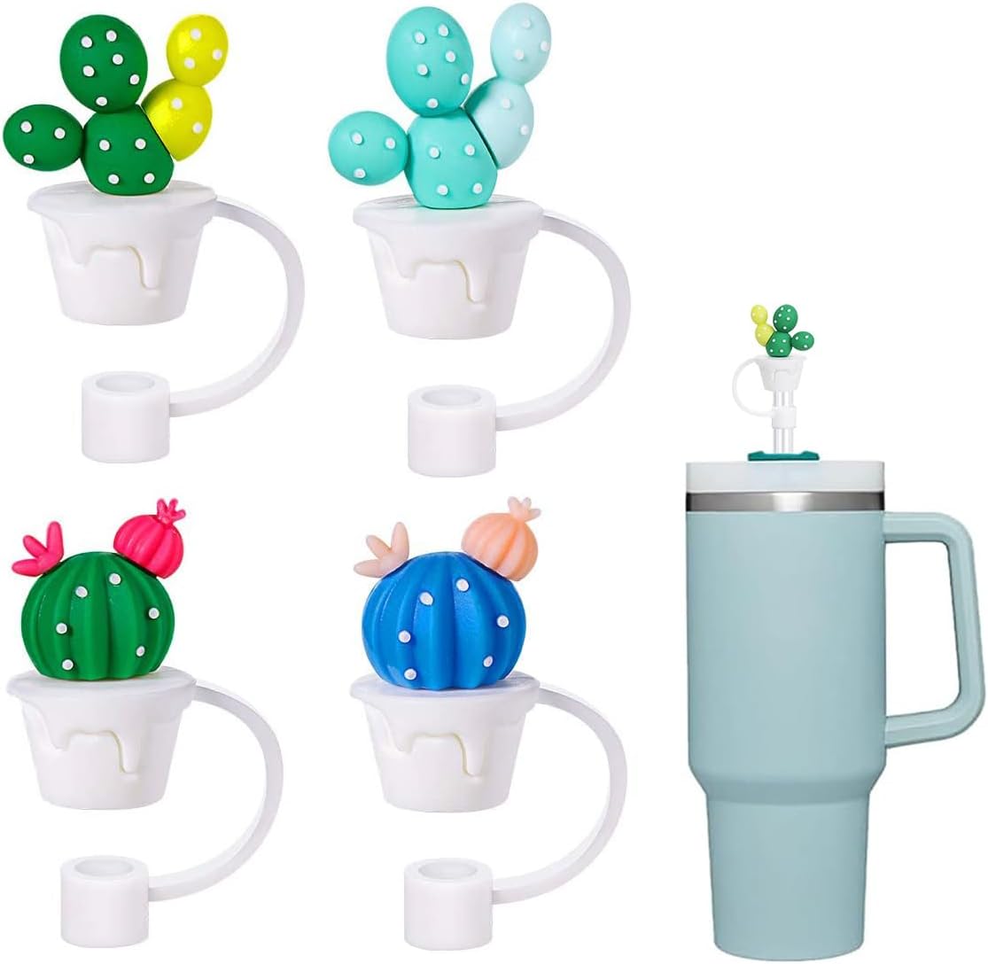 Amazon.com: boqopod 4 Pcs Cactus 10mm/0.4 inch Straw Cover Cap for ...