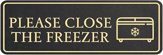 Amazon.com : Standard Plus Please Close The Freezer Wall or Door Sign ...