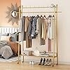 Amazon.com: HKaikzo Gold Clothing Rack, Portable Heavy Duty Double Rod ...